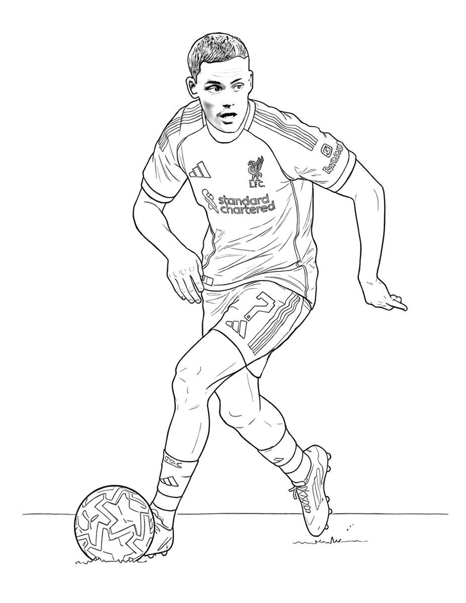 Florian Wirtz coloring Page: Free drawing of the German Liverpool ...