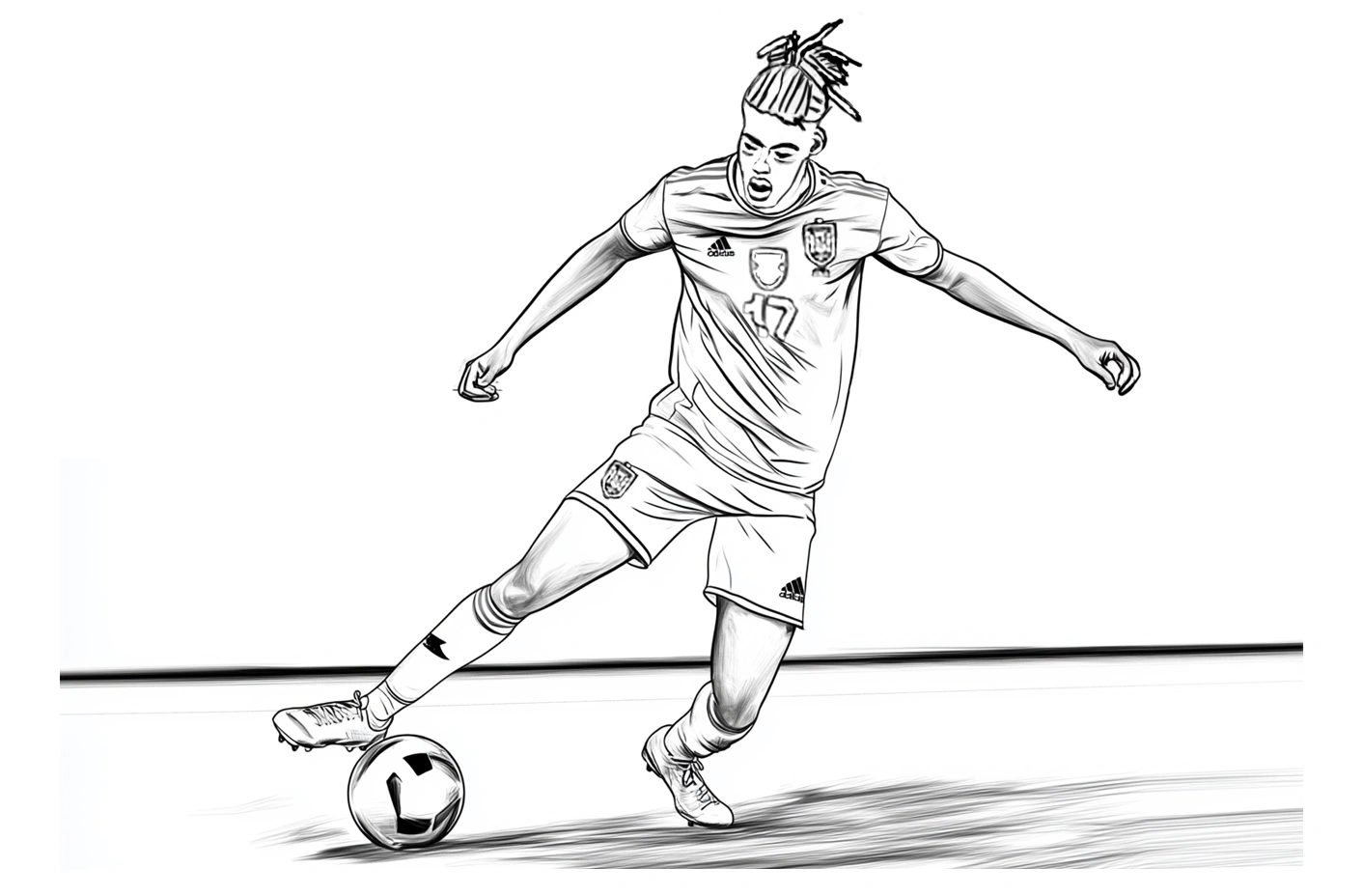 Nico Williams with the Spanish national team coloring page