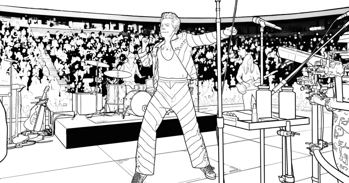 Dibujos de cantantes y grupos de música para colorear